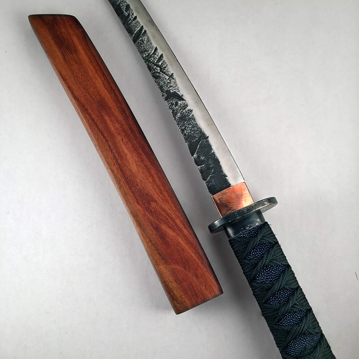 Rugged Tanto with Walnut Saya - Faraway Forge, LLC