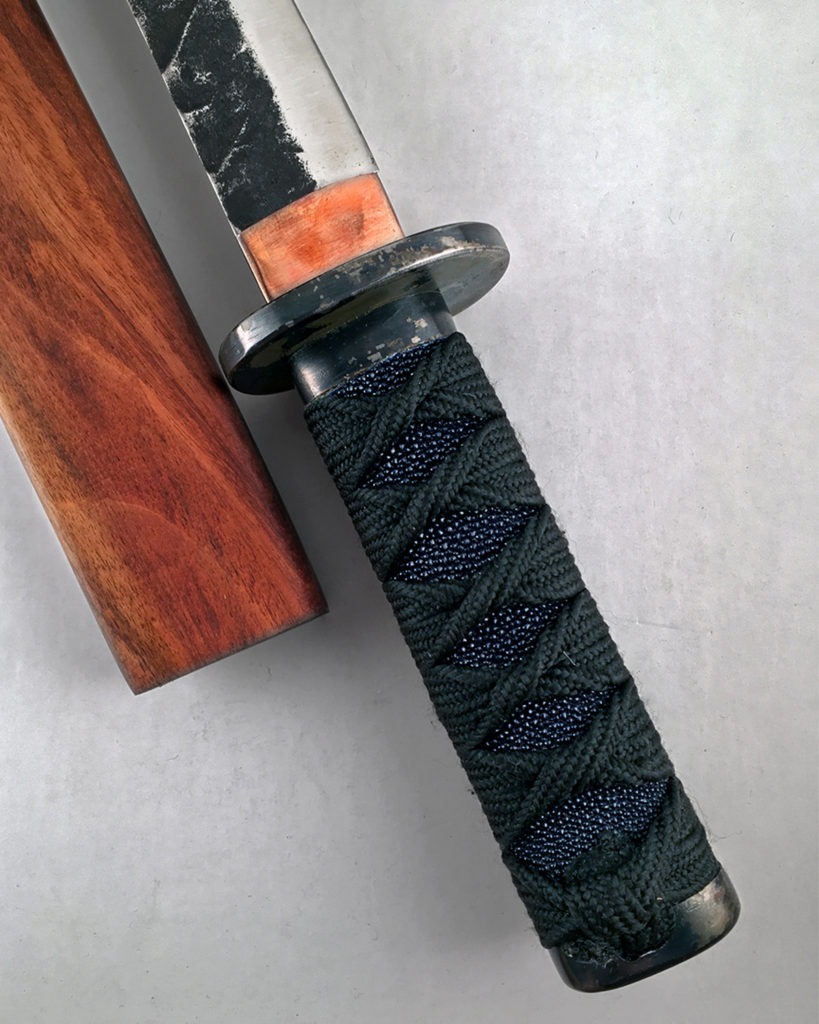 Rugged Tanto with Walnut Saya - Faraway Forge, LLC